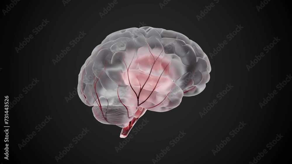 Brain digital translucent. Neuron connections. Futuristic medical ...