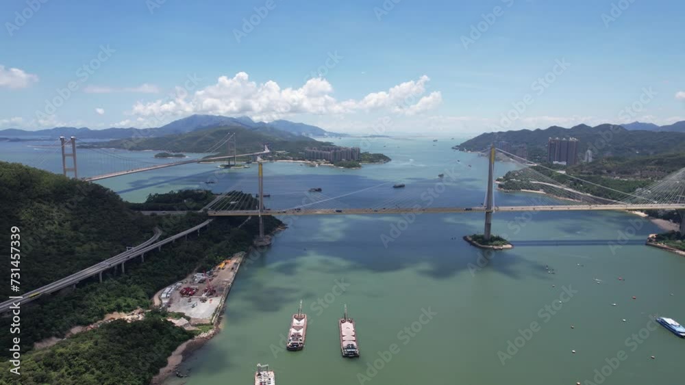 Ting Kau Bridge is the world's first three-tower cable-stayed bridge ...