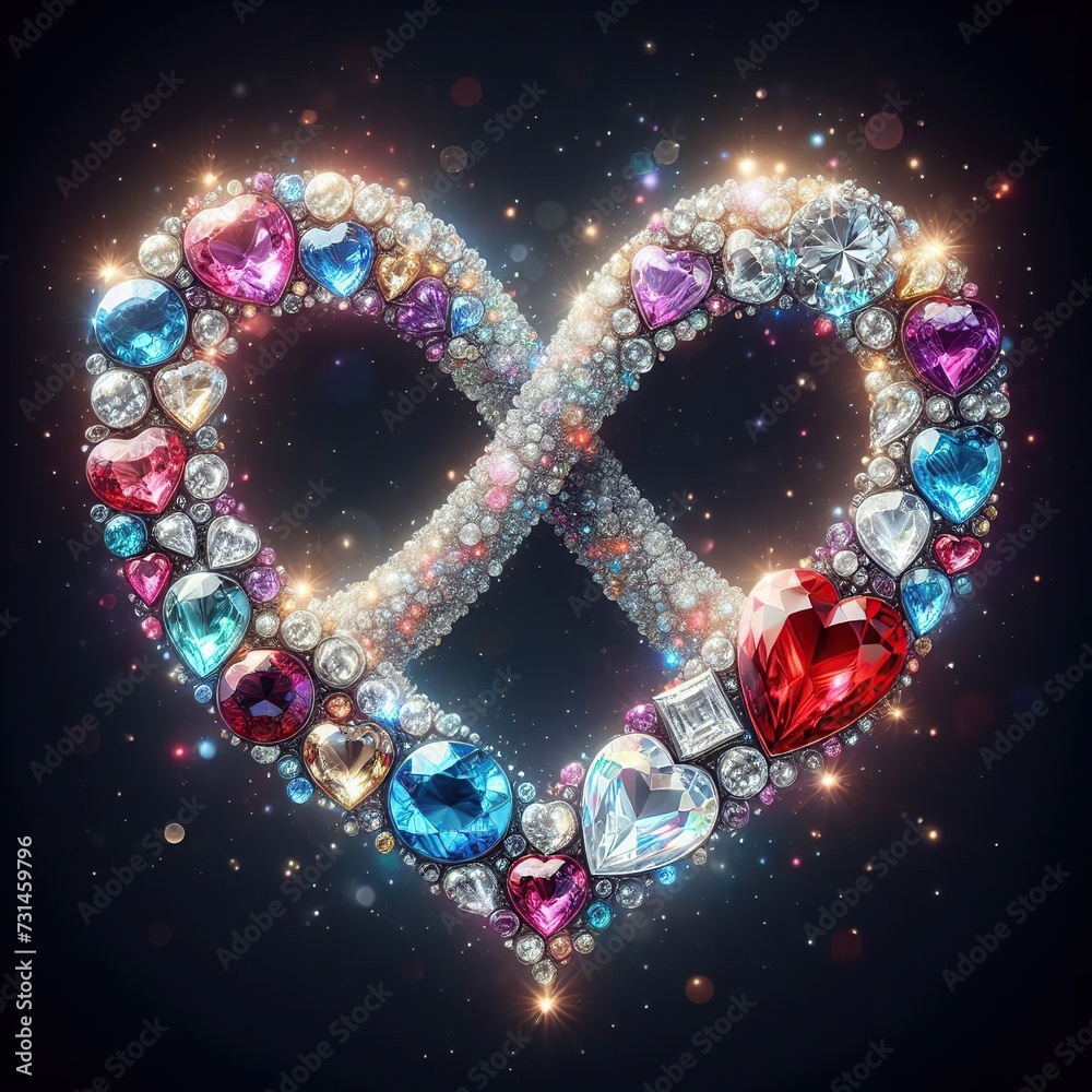 The infinity symbol and the heart symbol joined together in one figure ...