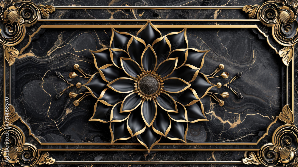 3D wallpaper, border frame mandala decorative, 3D wall tile design, 3d ...