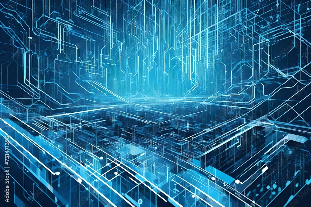 blue technology background in deep blue background with air technology ...