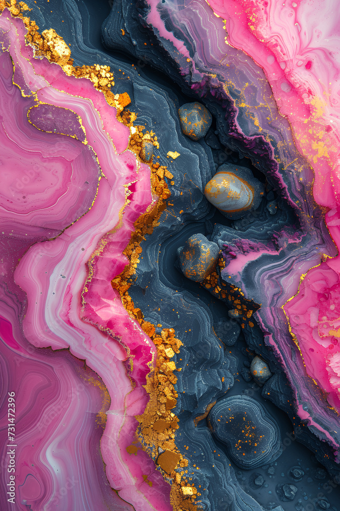 Fondo abstracto textura detallada de roca, geoda o marmol rosa y gris ...