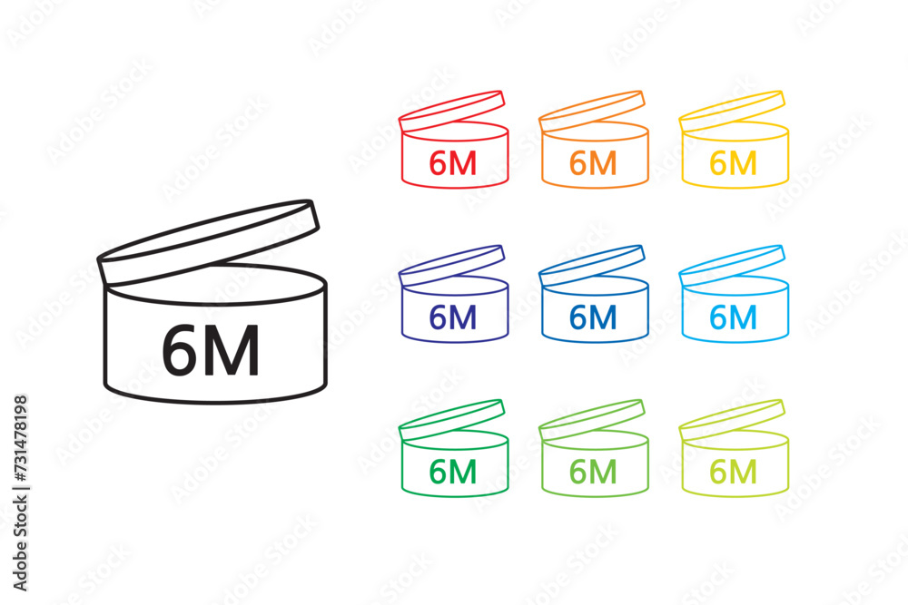 PAO cosmetic icon, mark of period after opening. Expiration time after ...