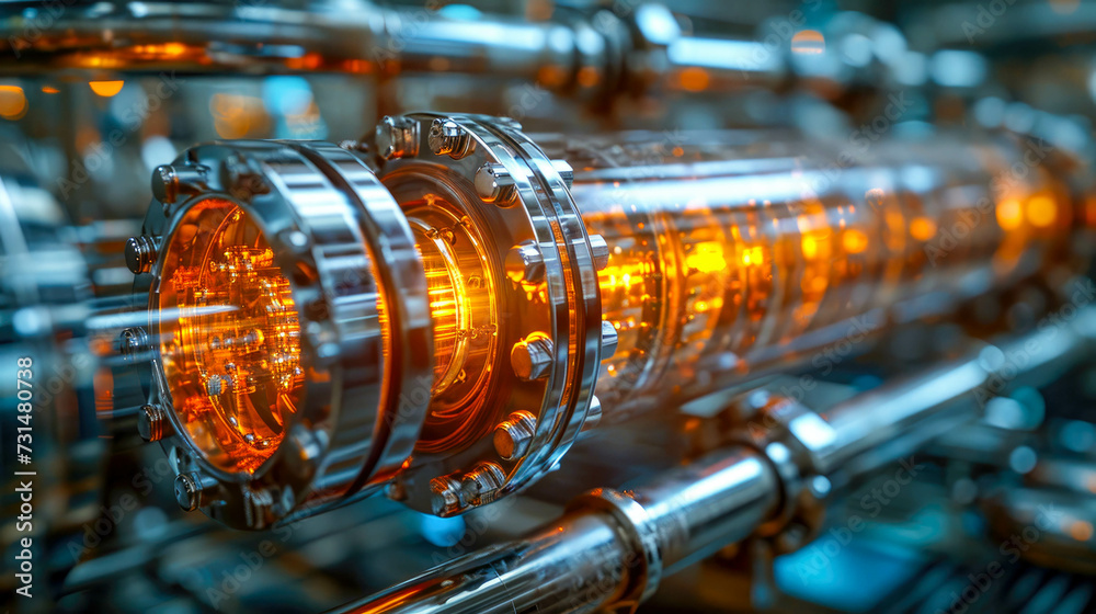 Industrial high tech transparent glowing translucent energy shell and ...