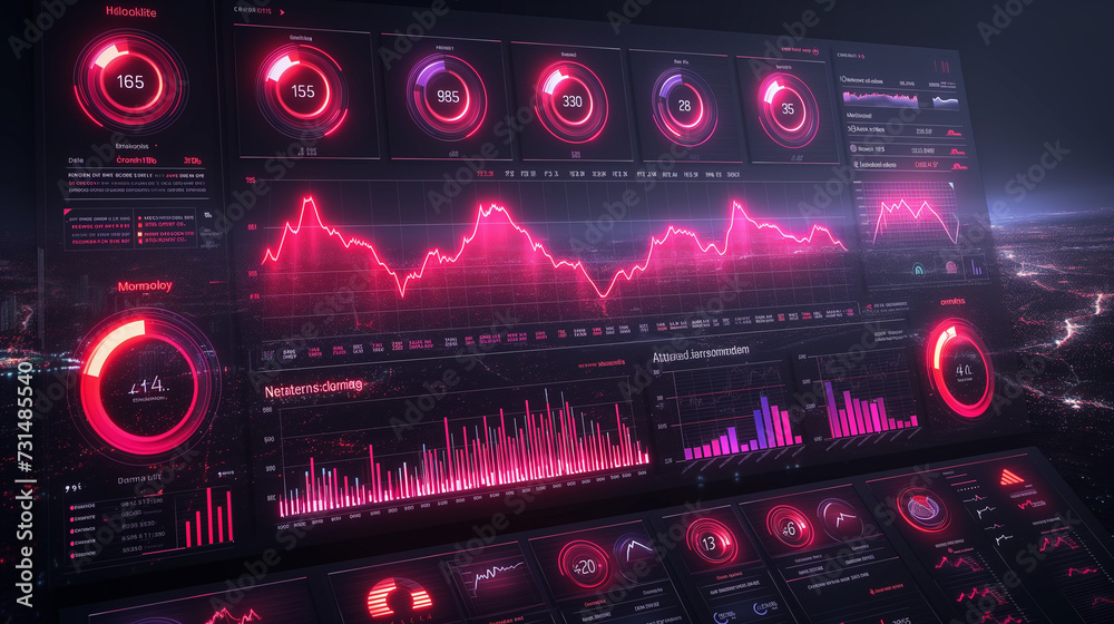 audio control panel with sound, Histogram charts. Business infographic ...