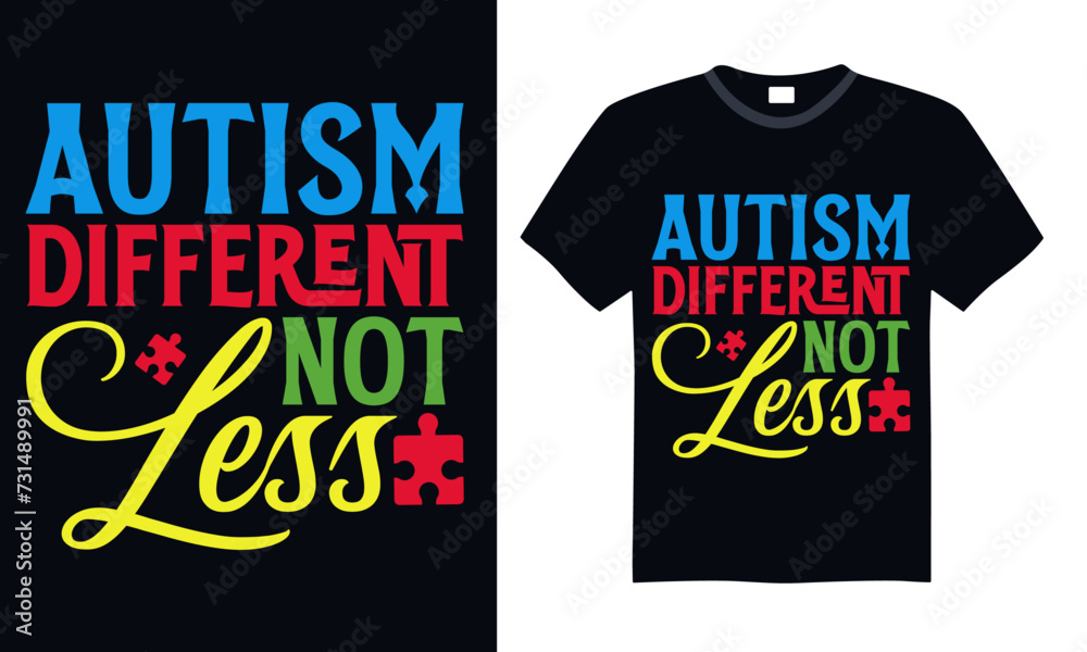 Autism Different Not Less - Autism T shirt Design, Handmade calligraphy ...