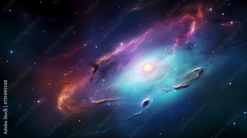 Star system background in the sky, 3D collection of stars in the ...