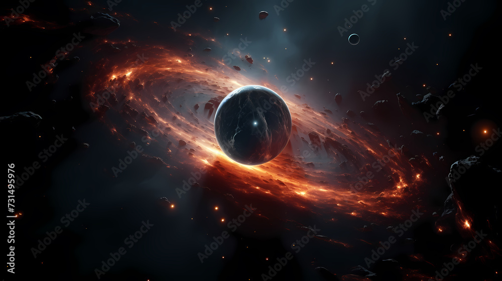 Star system background in the sky, 3D collection of stars in the ...