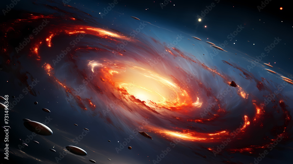 Star system background in the sky, 3D collection of stars in the ...