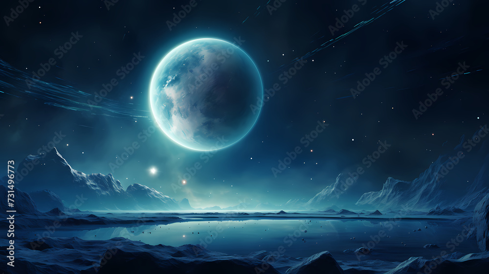 Star system background in the sky, 3D collection of stars in the ...