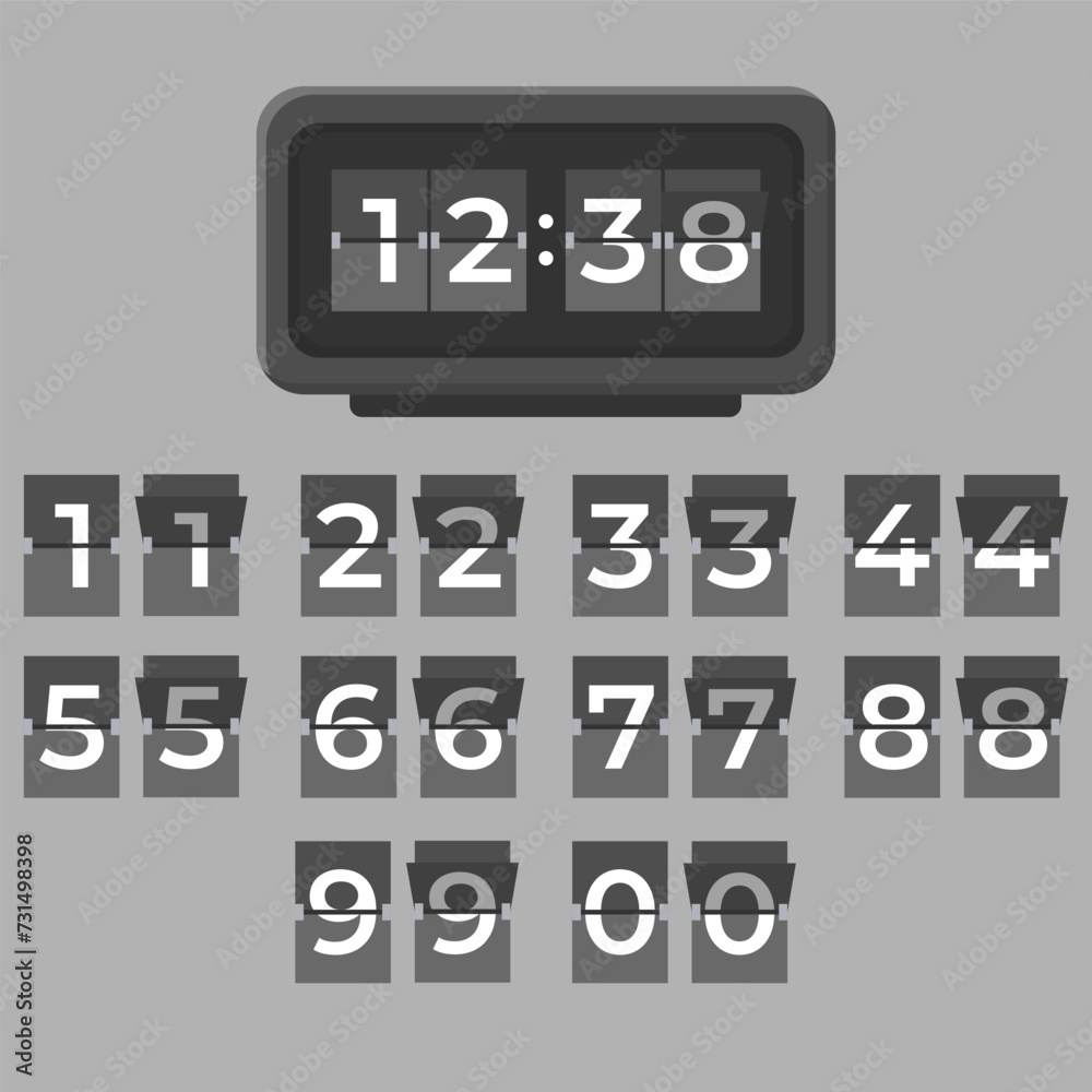 Vetor de Illustration of a classic alarm clock with flip flap mechanism ...