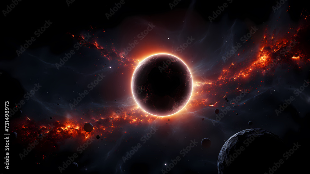 Star system background in the sky, 3D collection of stars in the ...
