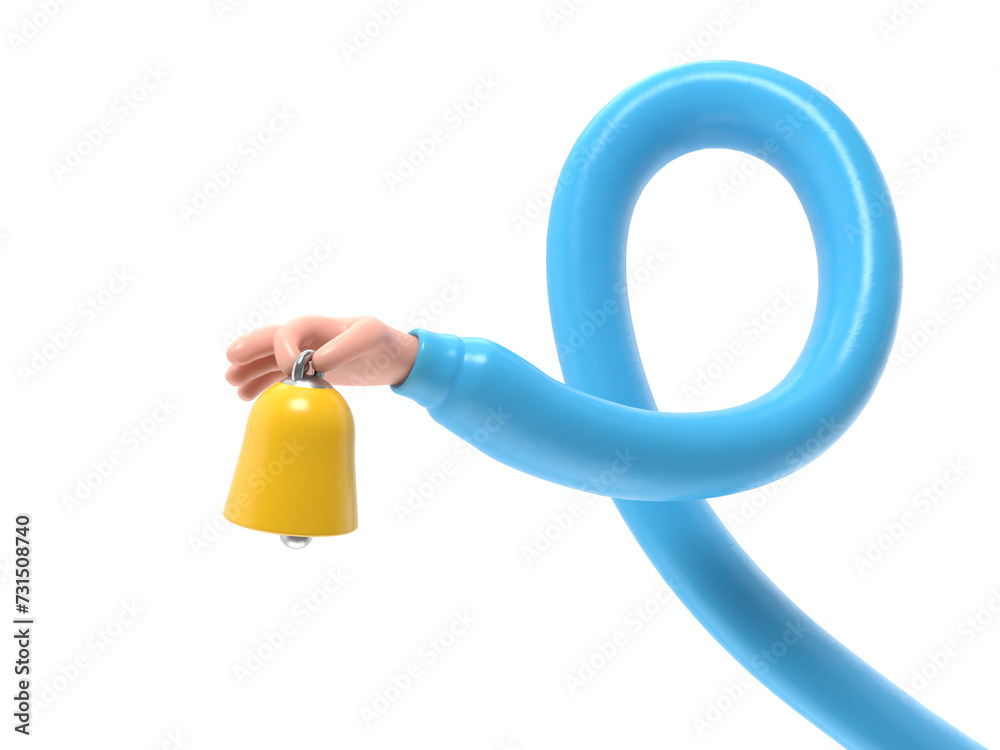 Transparent Backgrounds Mock-up.Cartoon hand holding bell.Supports PNG ...