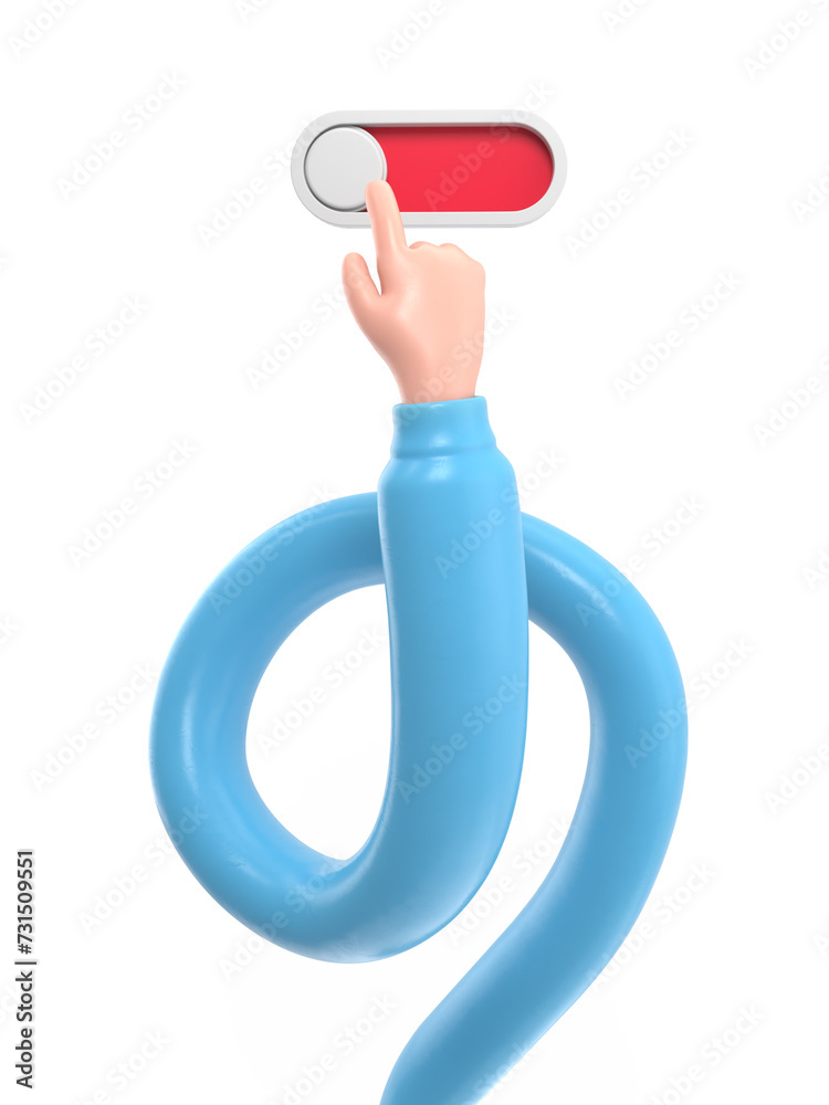 Transparent Backgrounds Mock-up.3d render,cartoon character hand ...