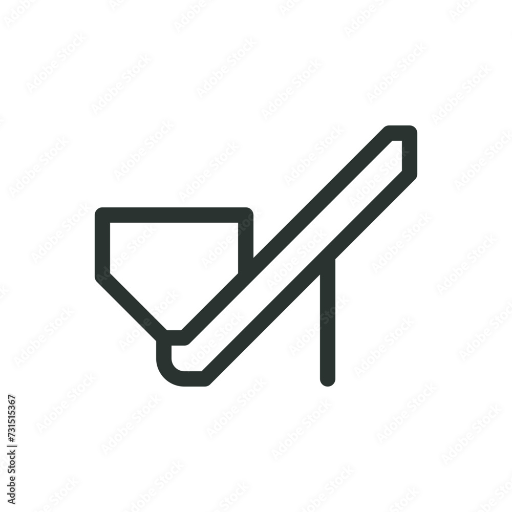 Screw feeding conveyor isolated icon, auger feeder vector symbol with ...