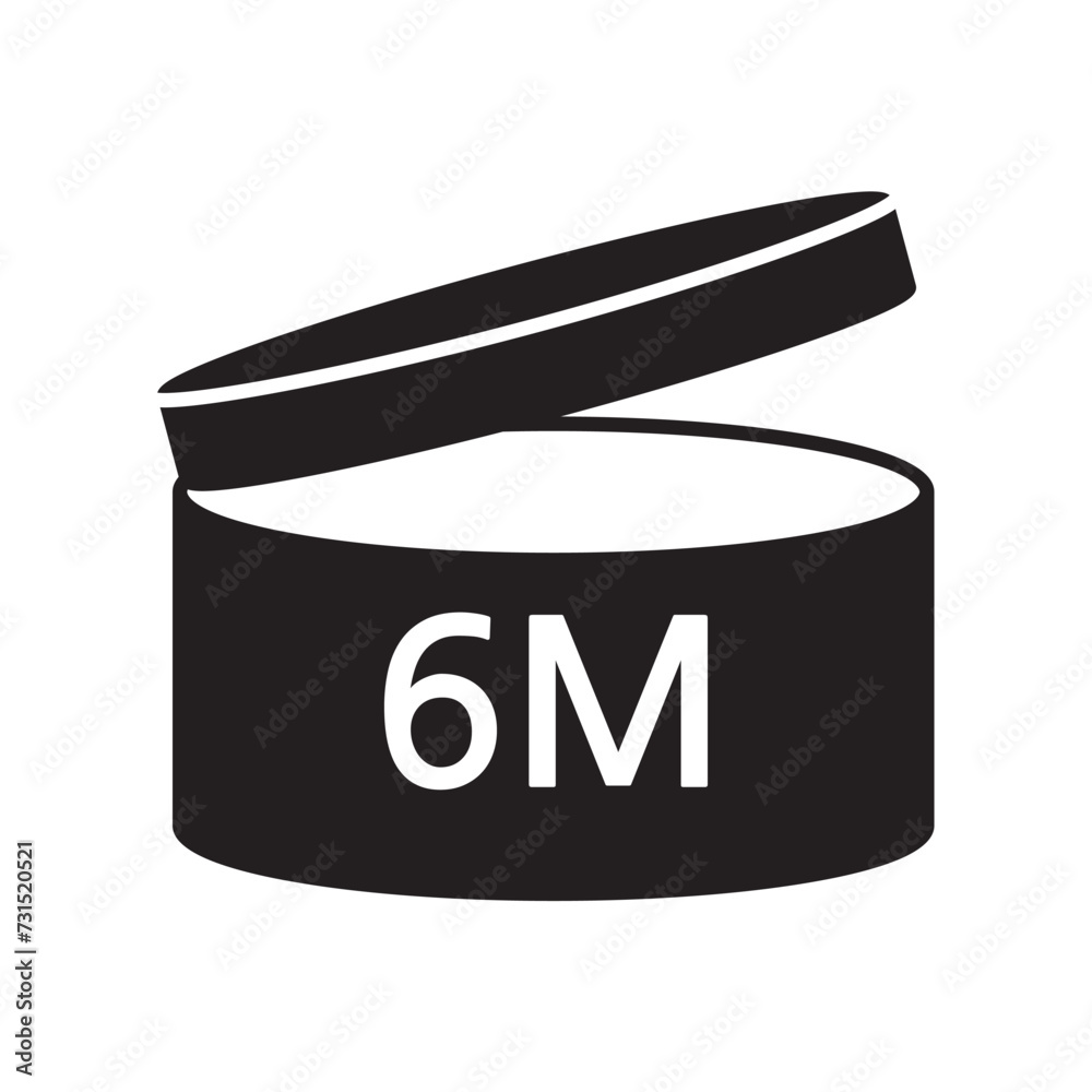 PAO cosmetic icon, mark of period after opening. Expiration time after ...