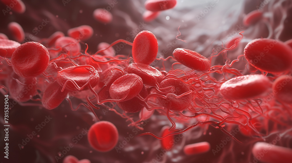 Design an image that illustrates the process of blood clot formation ...