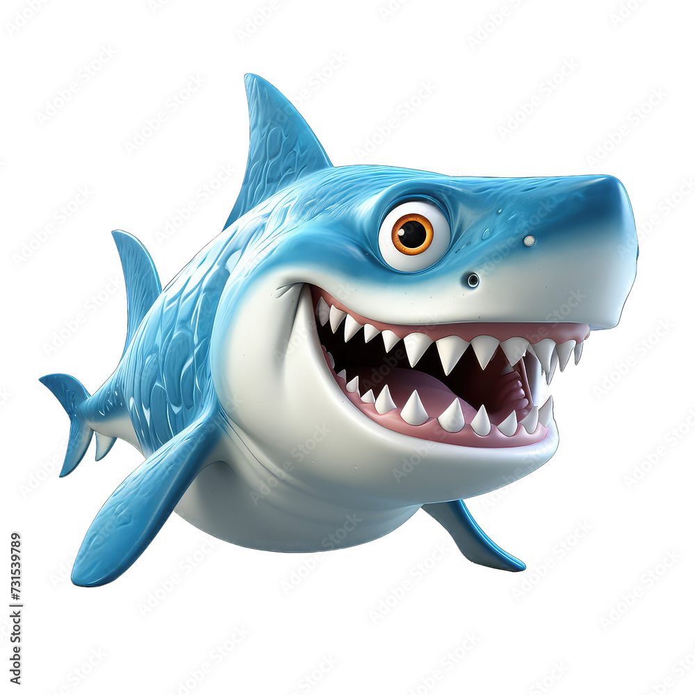 Ganges Shark cartoon character on Transparent Background Stock ...