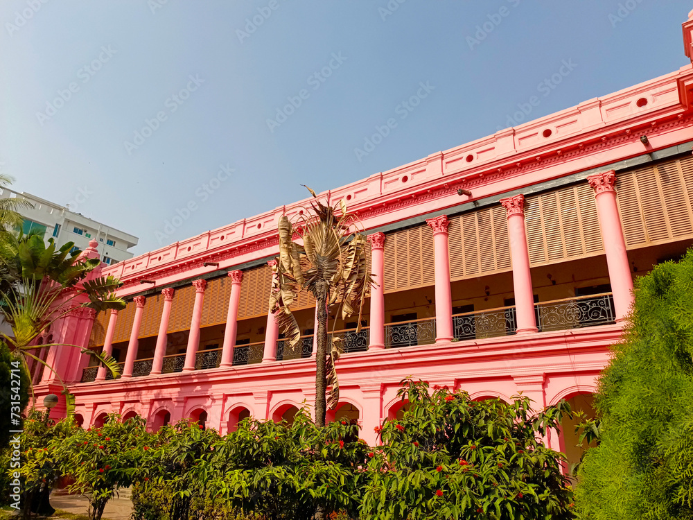 Ahsan Manzil located in Dhaka, Bangladesh. Beautiful palace in Bangladesh. Historical building ...