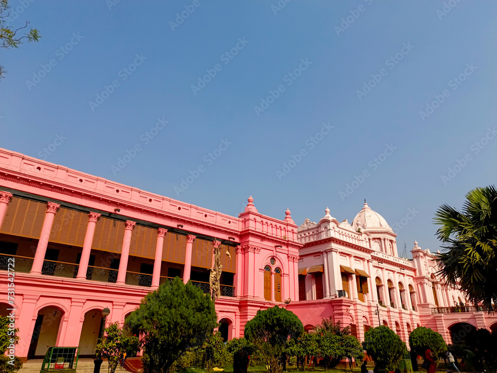 Ahsan Manzil located in Dhaka, Bangladesh. Beautiful palace in Bangladesh. Historical building ...