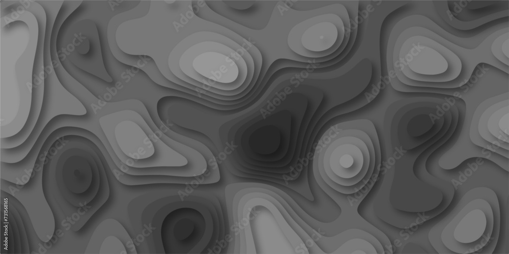 3D Stylized topographic contour map. Geography scheme and terrain ...