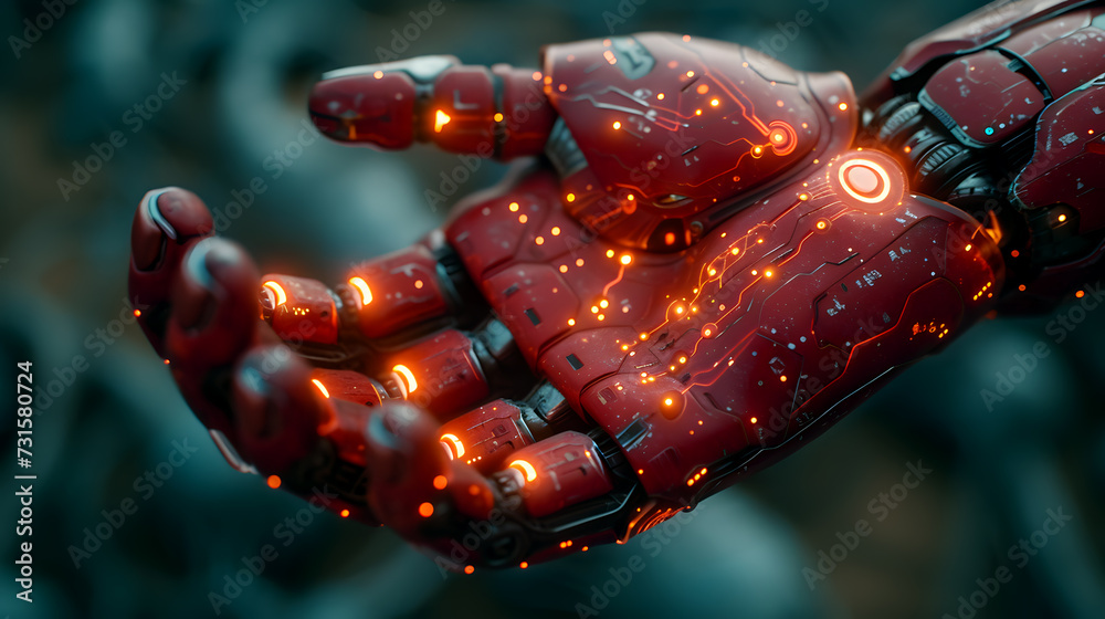 Mechanical Cyborg Hand in Futuristic Concept, Artificial Intelligence ...