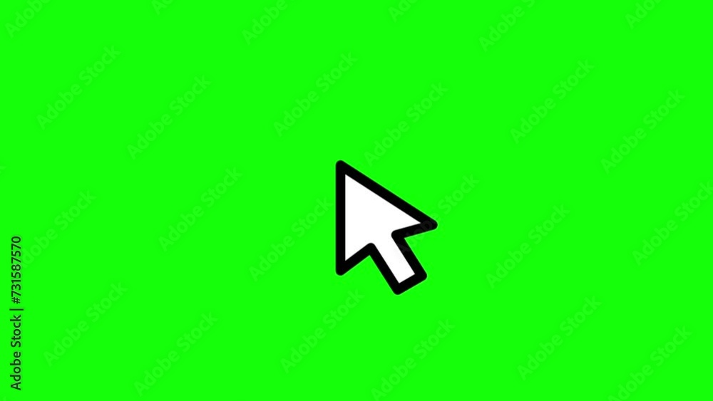 Arrow cursor clicking on a green screen background. Illustration of web ...