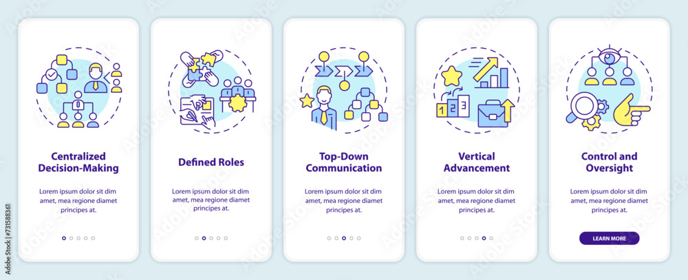 Hierarchical Structure Onboarding Mobile App Screen Management