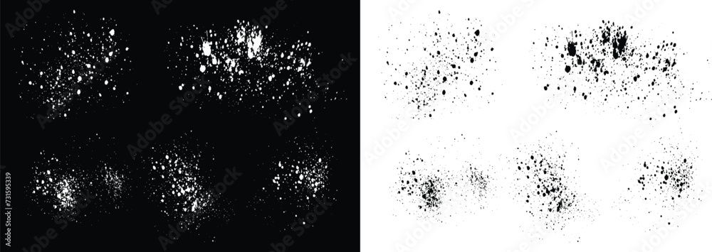 Set of grunge brush stroke black and white painted blood smears ...