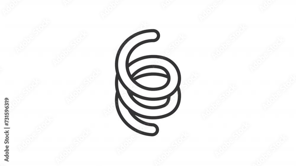 Vidéo Stock Animated treponema icon. Spiral shaped bacteria line ...