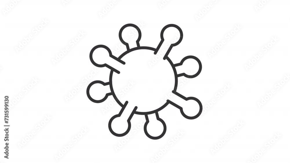Animated virus icon. Floating viral cell line animation. Contagious ...