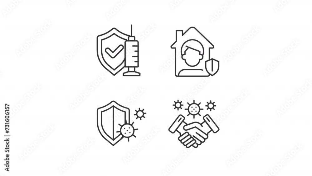 Epidemic line animation library. Animated icons related to disease ...