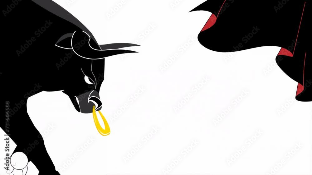 Vidéo Stock 2d Animated Illustration Of El Encierro Celebration Of ...