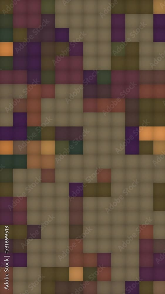 Geometric shape bright green square polygon cube grid animated motion ...