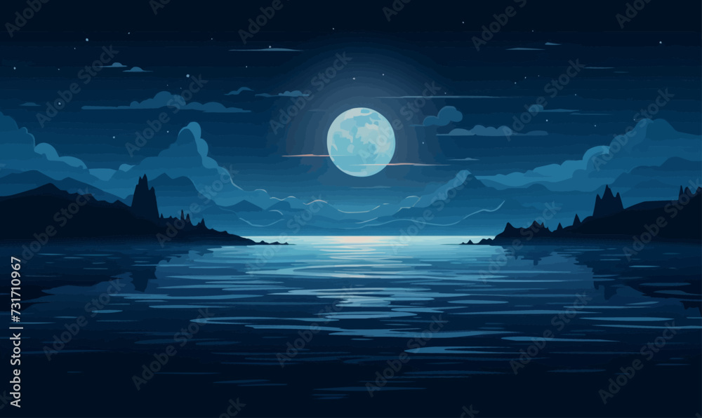 full moon field vector flat minimalistic isolated illustration Stock ...