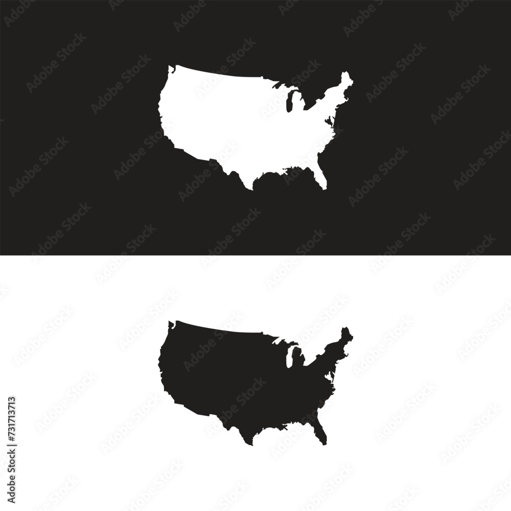 USA map with states isolated on a white background. United States of ...