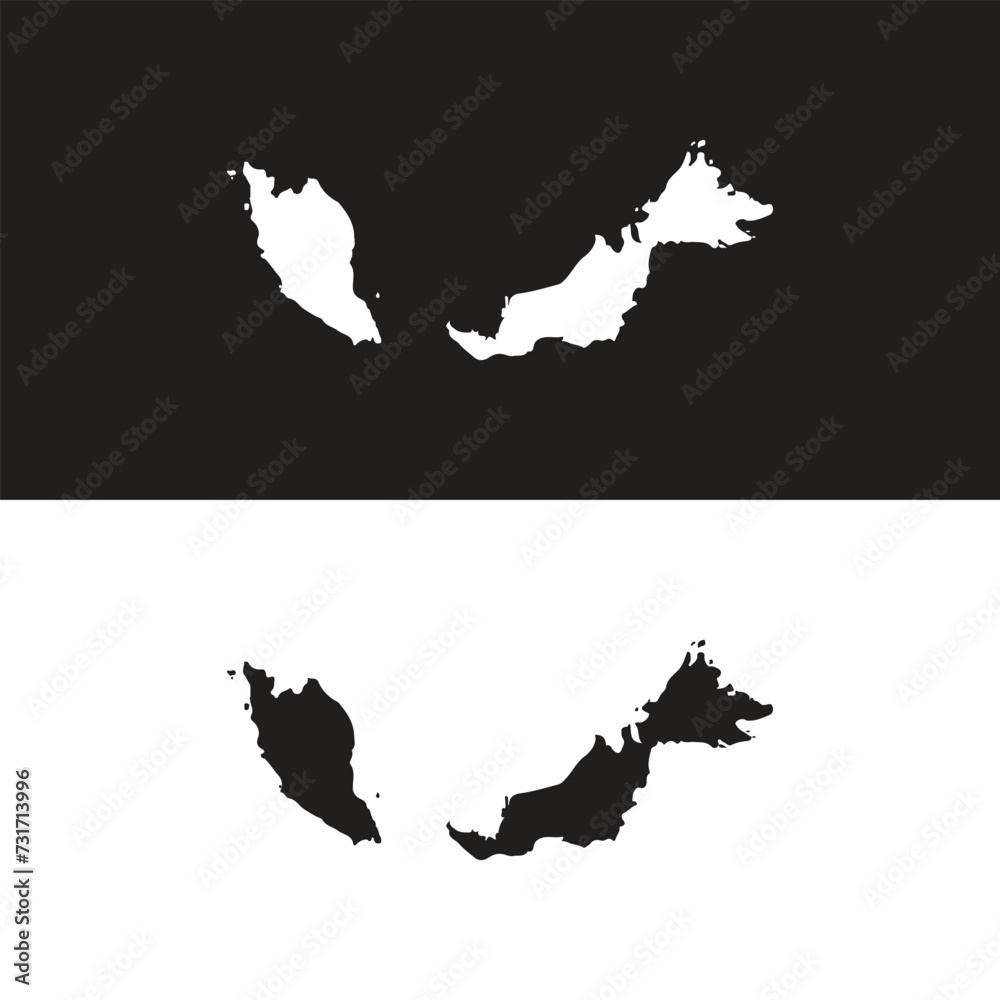 Blank map Malaysia. High quality map of Malaysia on gray background for ...