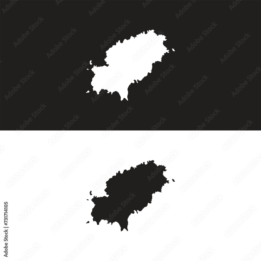Ibiza vector map silhouette, high detailed illustration isolated on ...