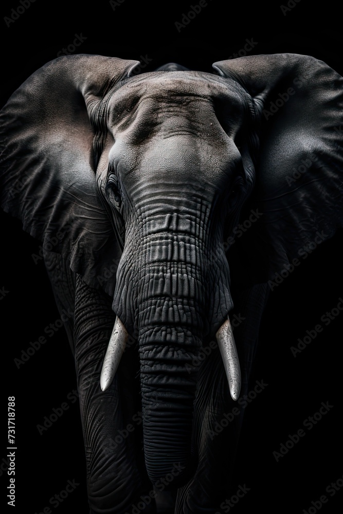 AI generated illustration of A majestic African elephant, its large ...