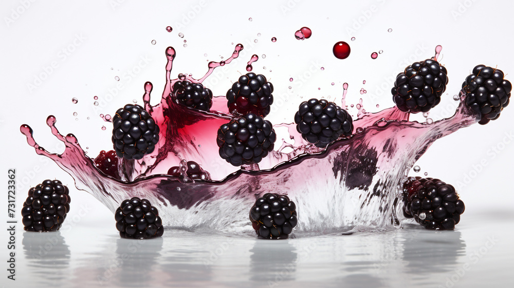 Blackberry in water splash isolated png.. Stock Illustration | Adobe Stock