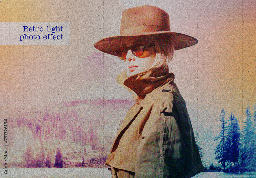 Retro Light Photo Effect Stock Template | Adobe Stock