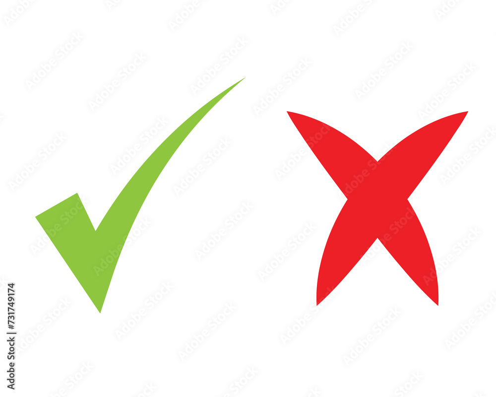stylish Tick and cross symbol icon , vector design Stock Vector | Adobe ...