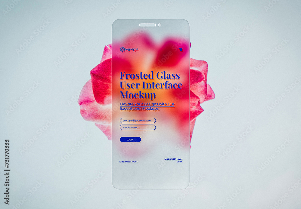 Frosted Glass Mobile Device Screen Mockup Stock Template | Adobe Stock