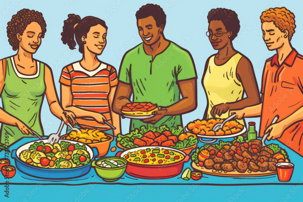 Purpose: Organize potluck dinners or food festivals where residents ...