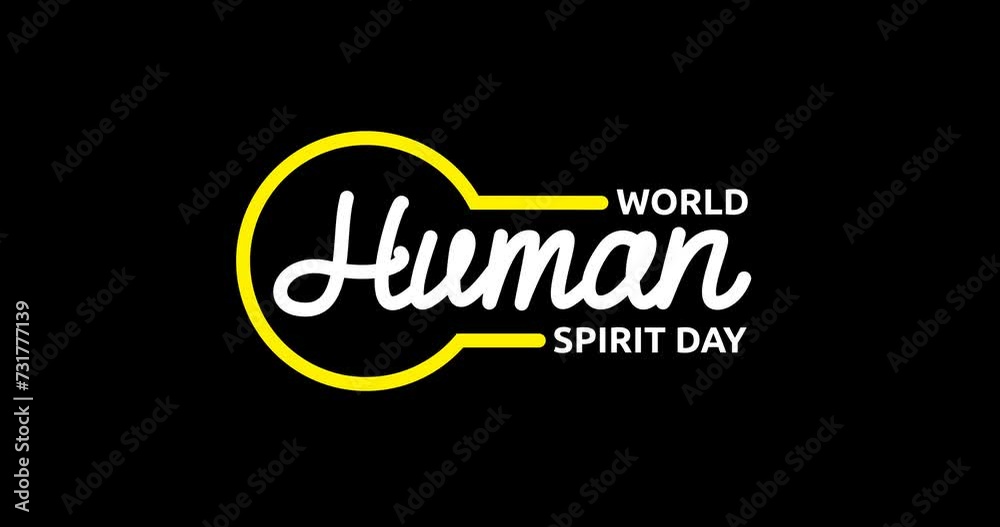 Vidéo Stock World Human Spirit Day text animation. Handwritten ...