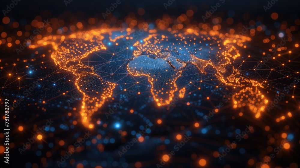 An abstract representation of globalization and interconnectedness ...