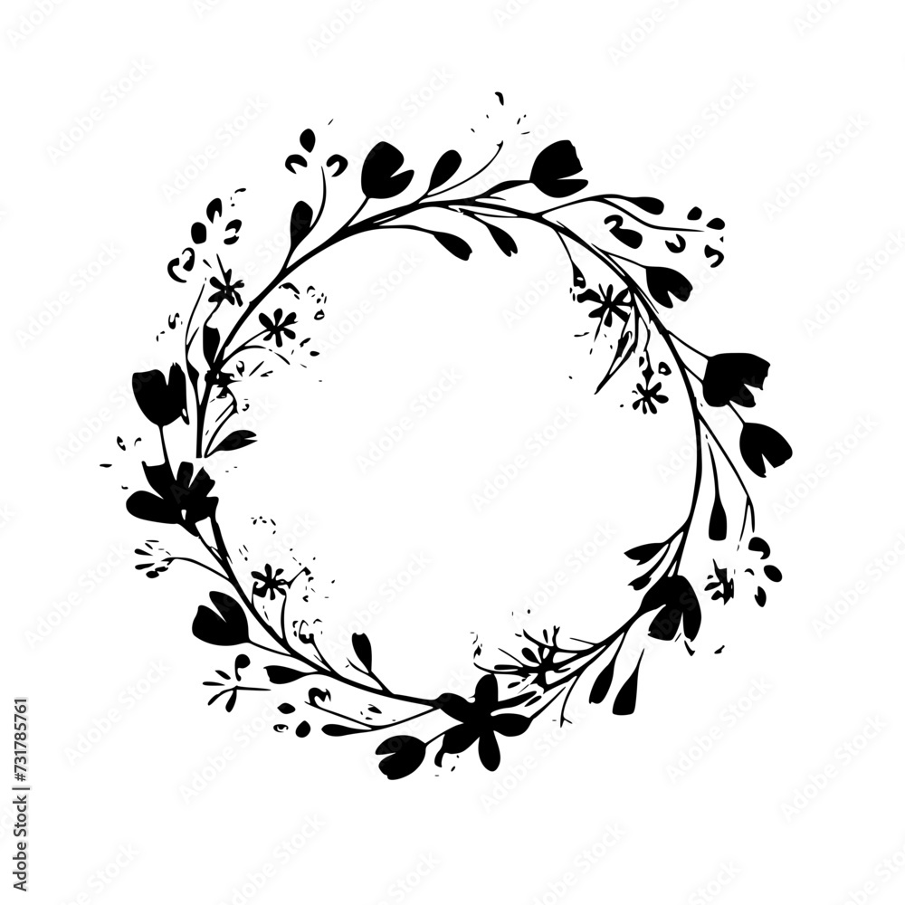 Flower Svg Flower Wreath Svg Circle Frame Svg Botanical Svg Rose