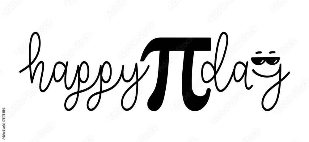 14 march, today is happy PI day. Pie birthday symbol. Pythagoras ...