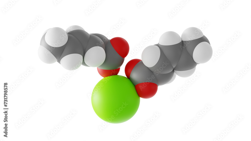 calcium sorbate molecule, food preservative e203, molecular structure ...