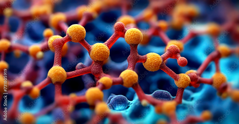 Microscope. Super Macro photography of the Molecular structure of Trans ...